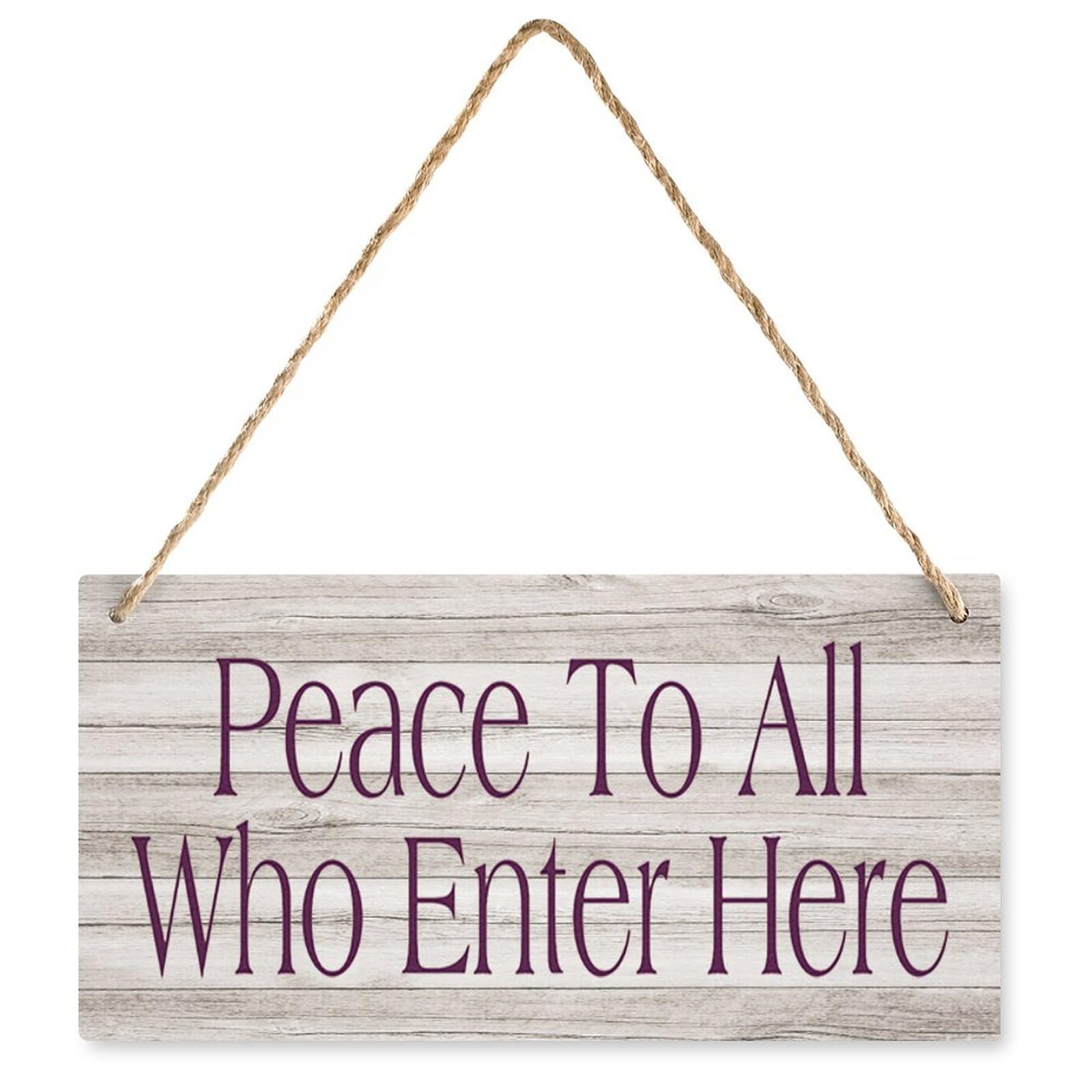 Amazon.com : Wall Decor Sign With Warming Quotes Peace To All Who Enter ...
