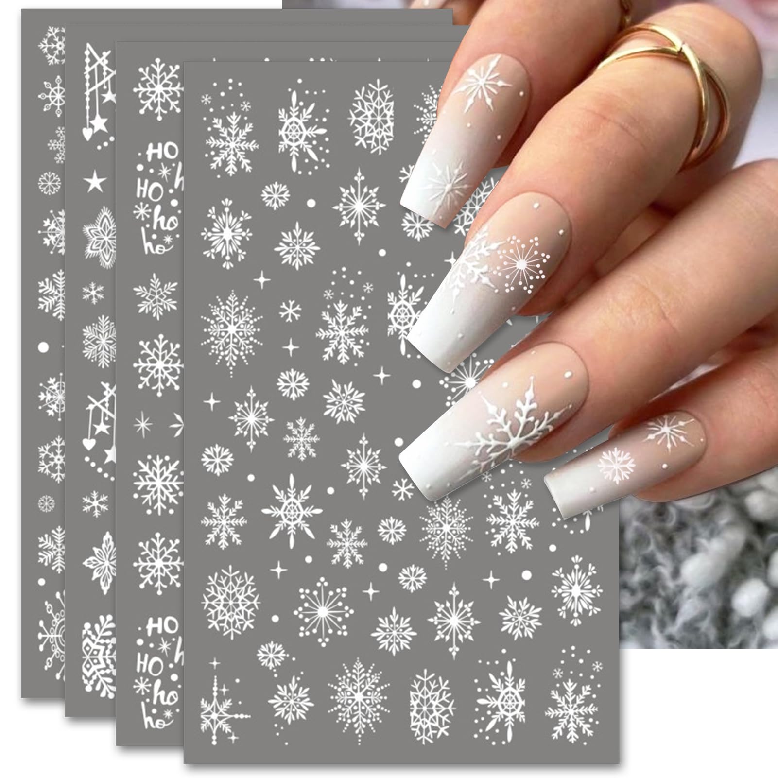 Amazon.com: IDDFEVE Large Snowflake Nail Stickers, Christmas 3D Self ...
