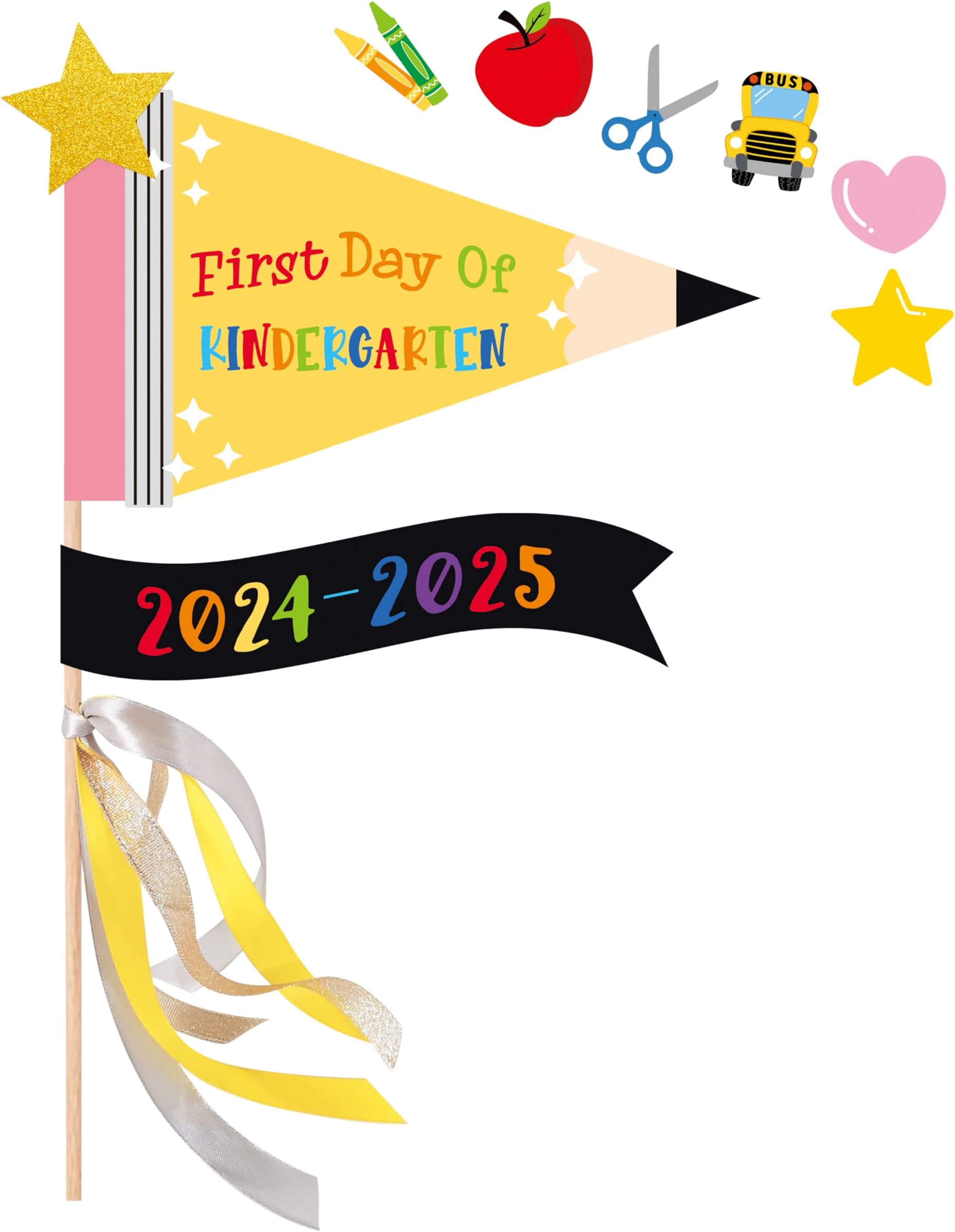 Amazon.com: CINPIUK First Day of School Flag DIY 2024 Back to School ...