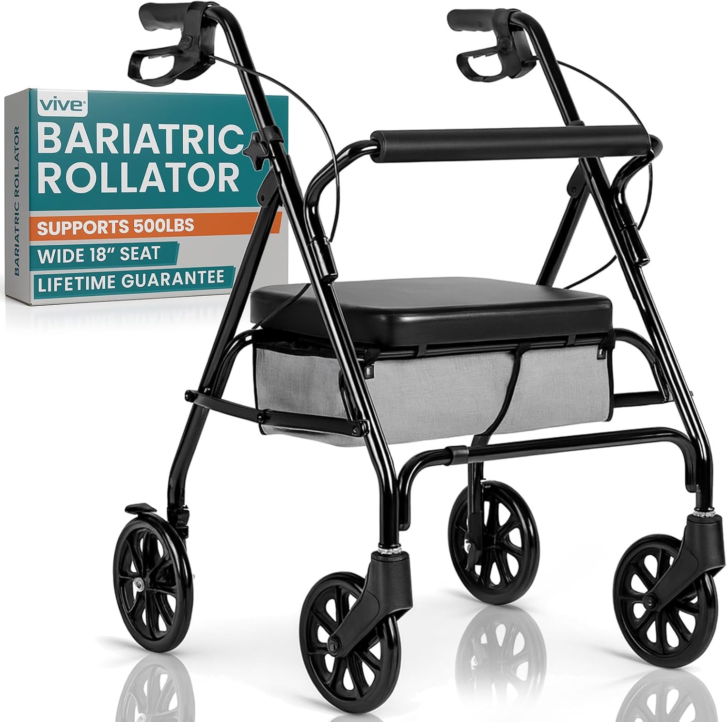 Amazon.com: Vive Bariatric Rollator Walker for Seniors - 500 lbs ...