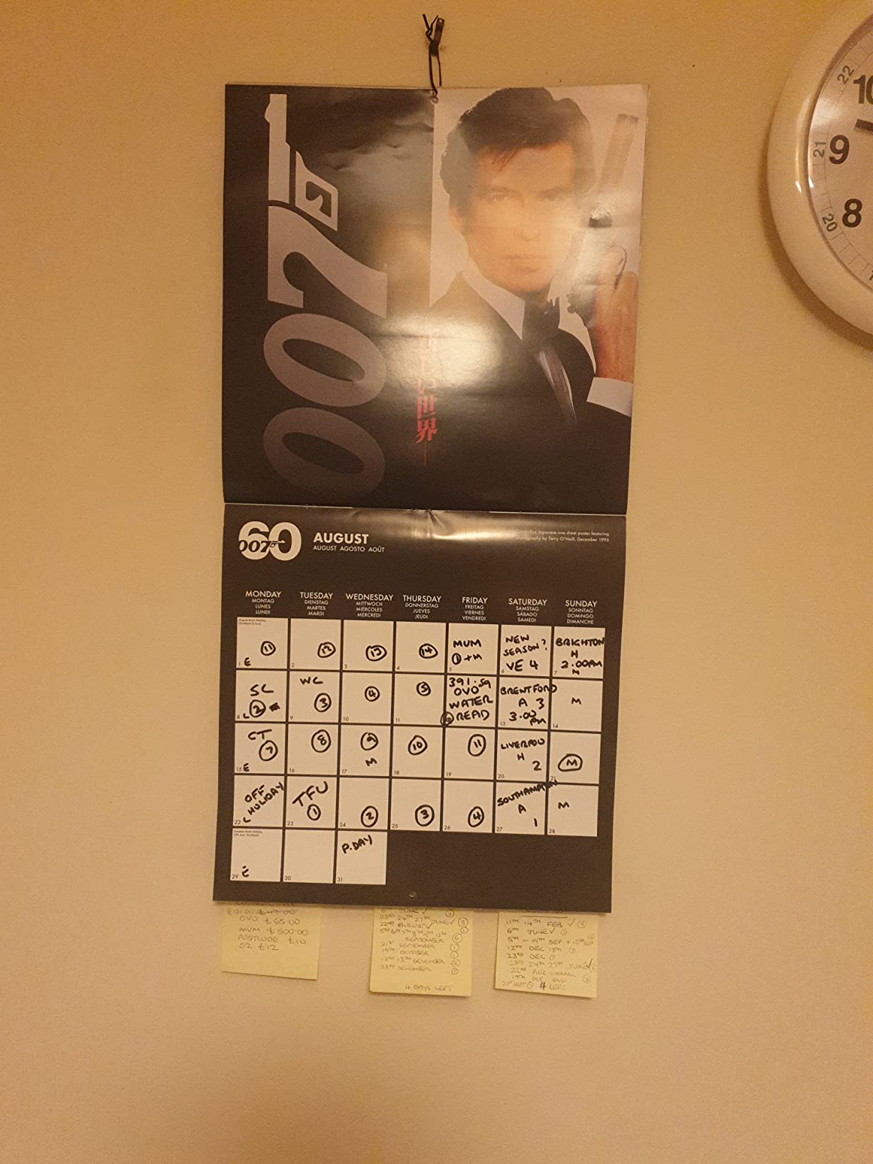 James Bond Calendar 2022 - Month to a View Family Planner 30cm x 30cm ...