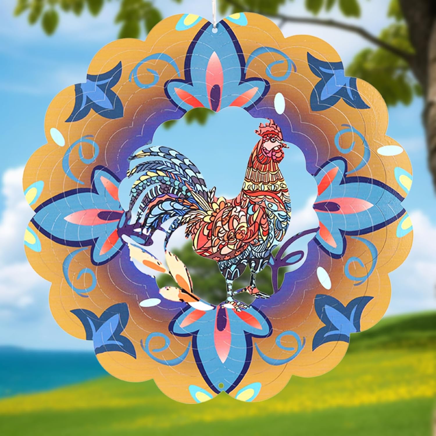 Amazon.com: Rooster Metal Wind Spinners, 12 Inch Wind Spinner for Yard ...