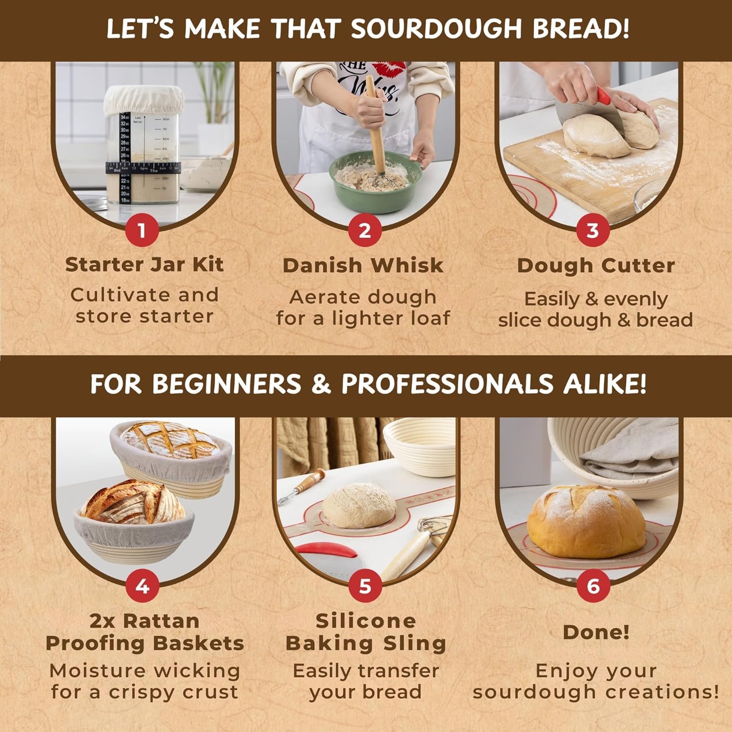 Snapklik.com : Complete Sourdough Bread Starter Kit, Glass Sourdough ...