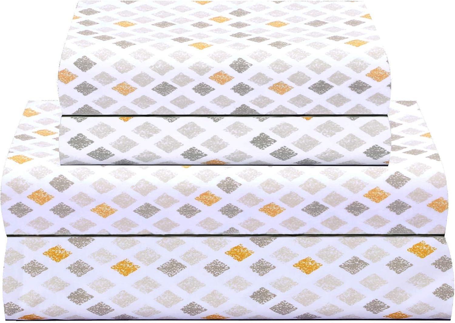 Amazon.com: Feather & Stitch 100% Cotton 300TC Percale Weave Sheet Set ...