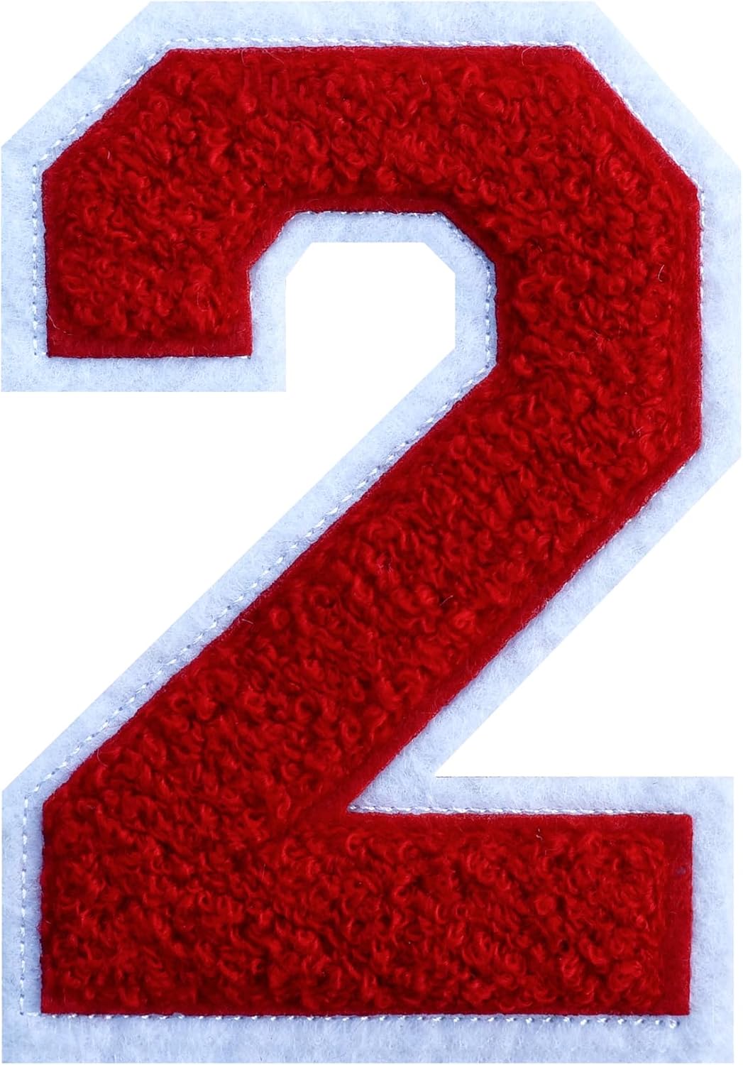 Amazon.com: 4-1/2" Iron on Number Patches Red Chenille Number Patch ...