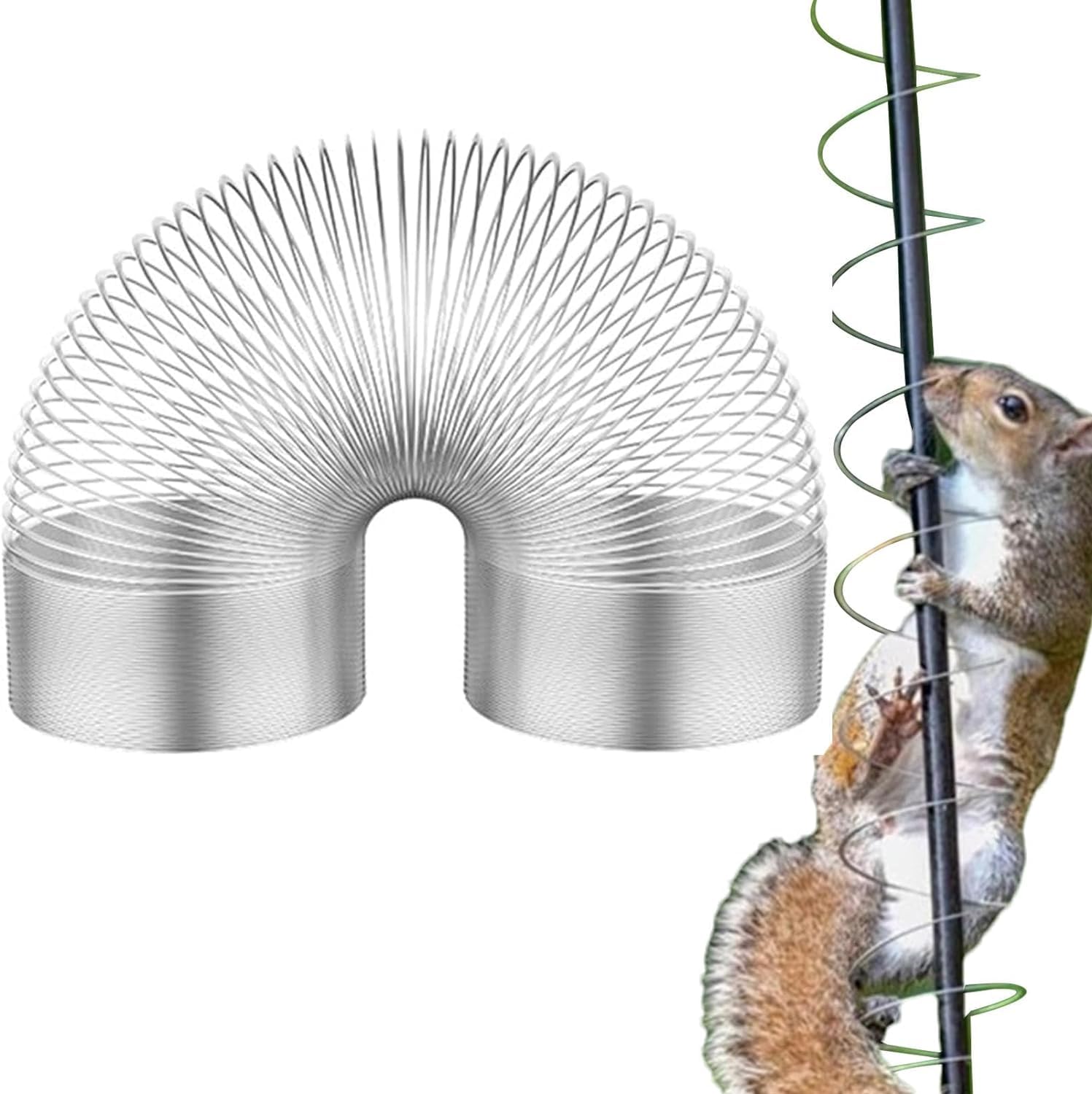 White Squirrel Baffle Metal Spring, Squirrel Baffles for Bird Feeders ...