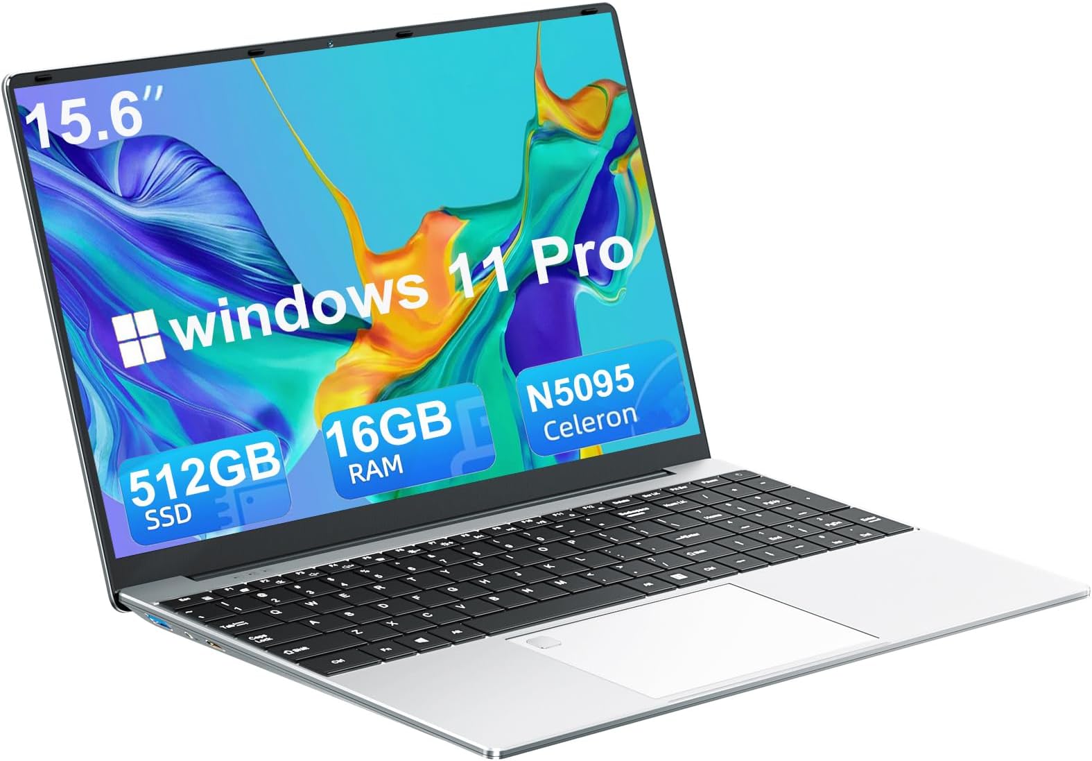 KUMNOSAL PC Portatile 24GB RAM DDR4 512GB SSD, Celeron N5095 con 15,6 ...