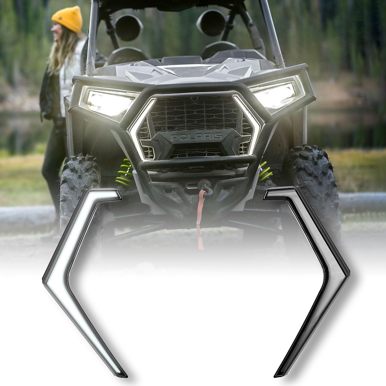 LitMiRaCle LED Turn Signal Fang Light with DRL for Polaris RZR XP 1000 ...