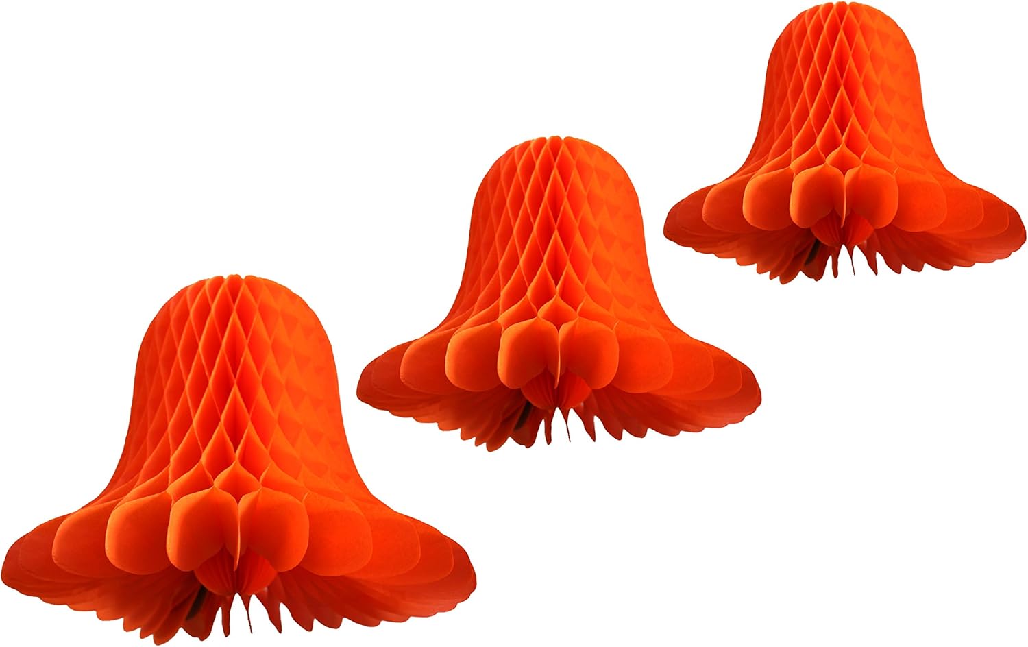 Amazon.com: Orange Honeycomb Tissue Bell Decorations, Set of 3 (15 inch ...