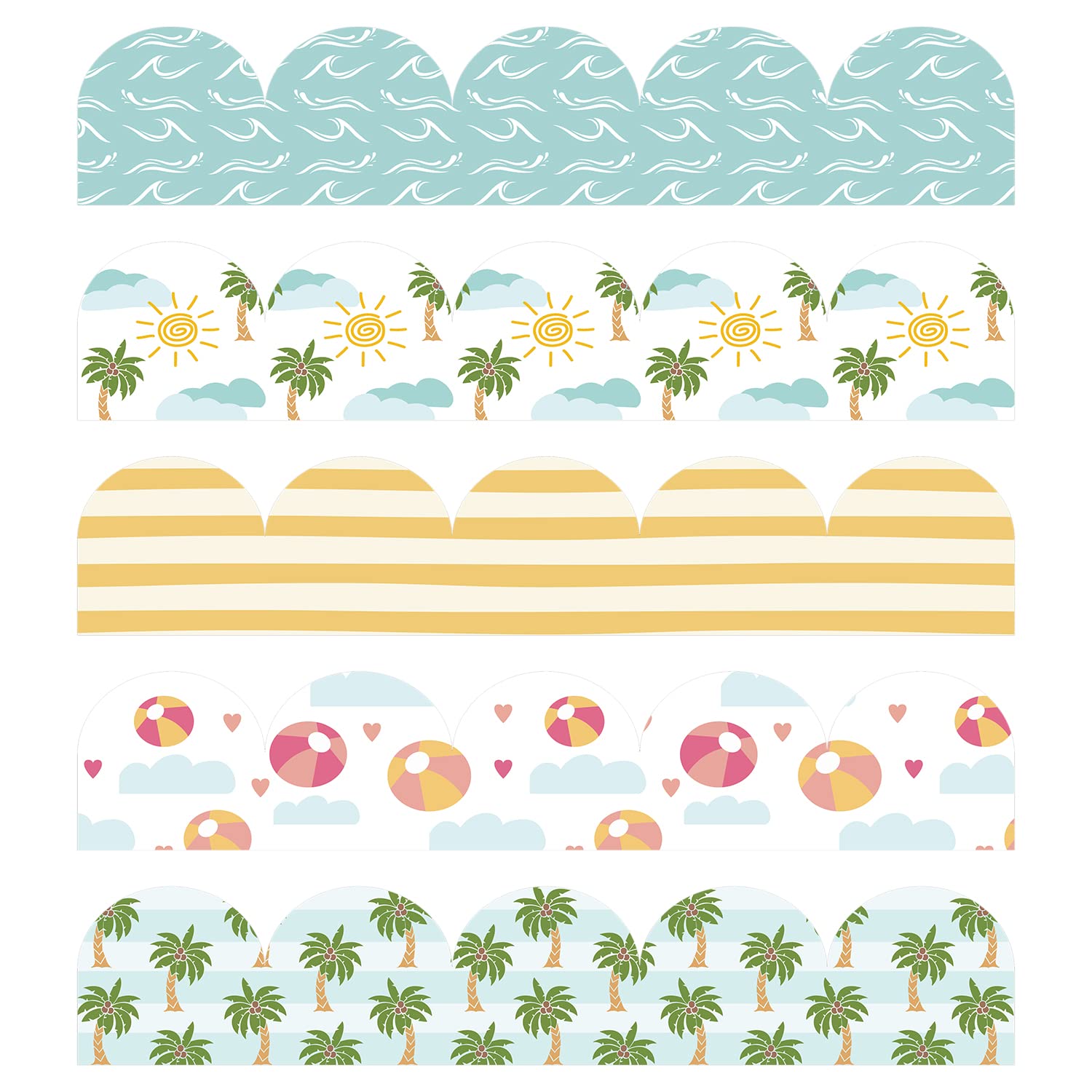 Buy PETOX Scalloped Bulletin Board Borders Hawaii Design Colorful Trim ...