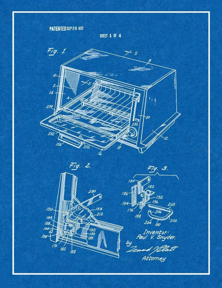 Amazon.com: Toaster Oven Patent Print Blueprint with Border (18" x 24 ...