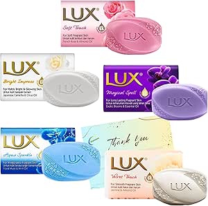 Soap Bar Bundle with Lux Soap Soft Touch, Magical Spell, Bright Impress, Aqua Sparkle, Velvet ...