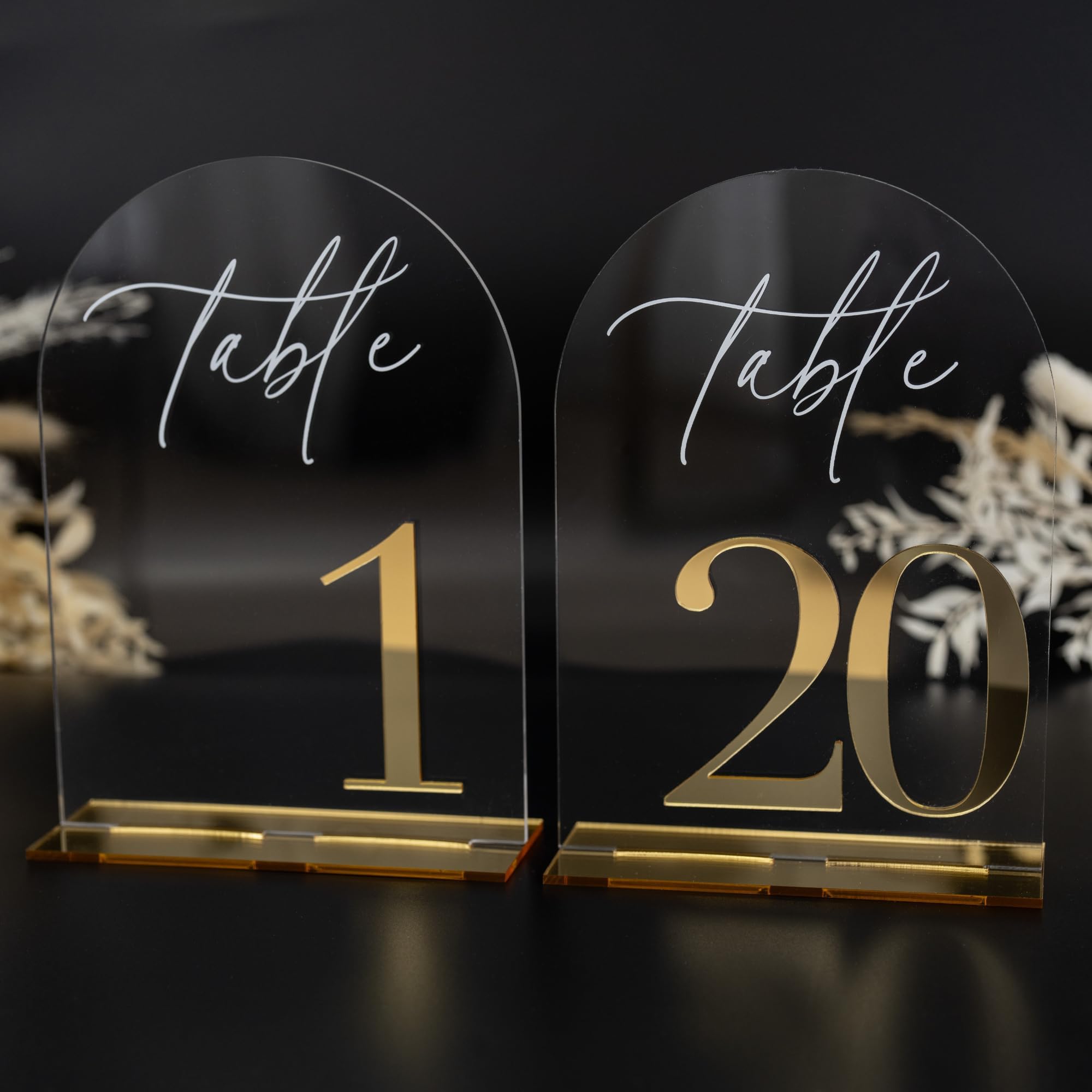 Amazon.com: Acrylic Wedding Table Numbers 1-15 Table Number Stands Bulk ...