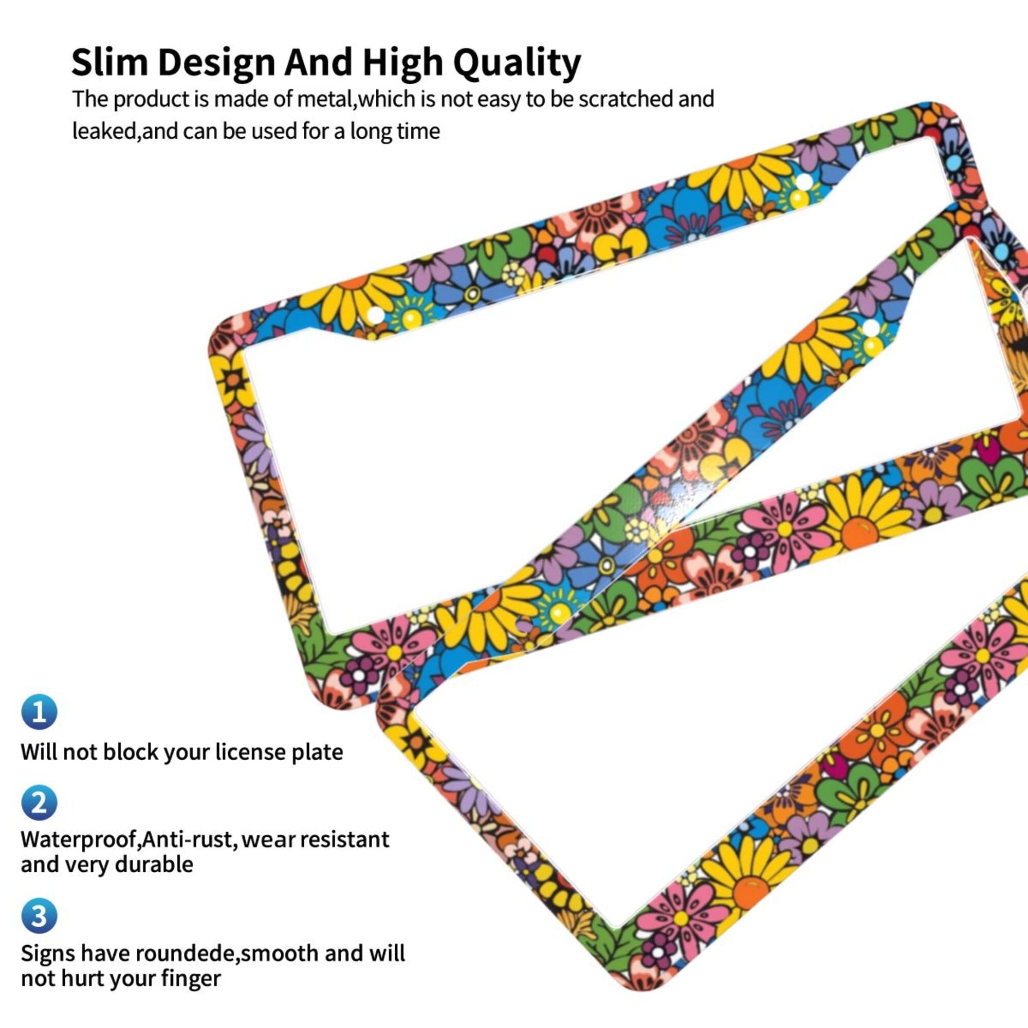Snapklik.com : Abstract Hippie Flower License Plate Frame 2Pcs Quality ...