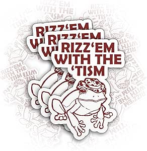 Amazon.com: Set 3PCS - Rizz Em with The Tism Sticker Funny Meme Frog ...