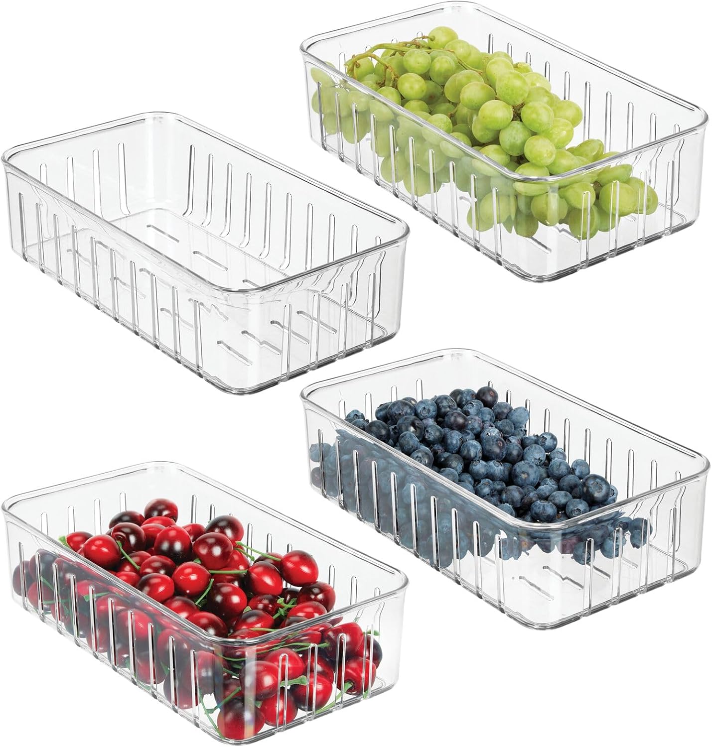 Amazon.com: mDesign Plastic Kitchen Refrigerator Produce Storage ...
