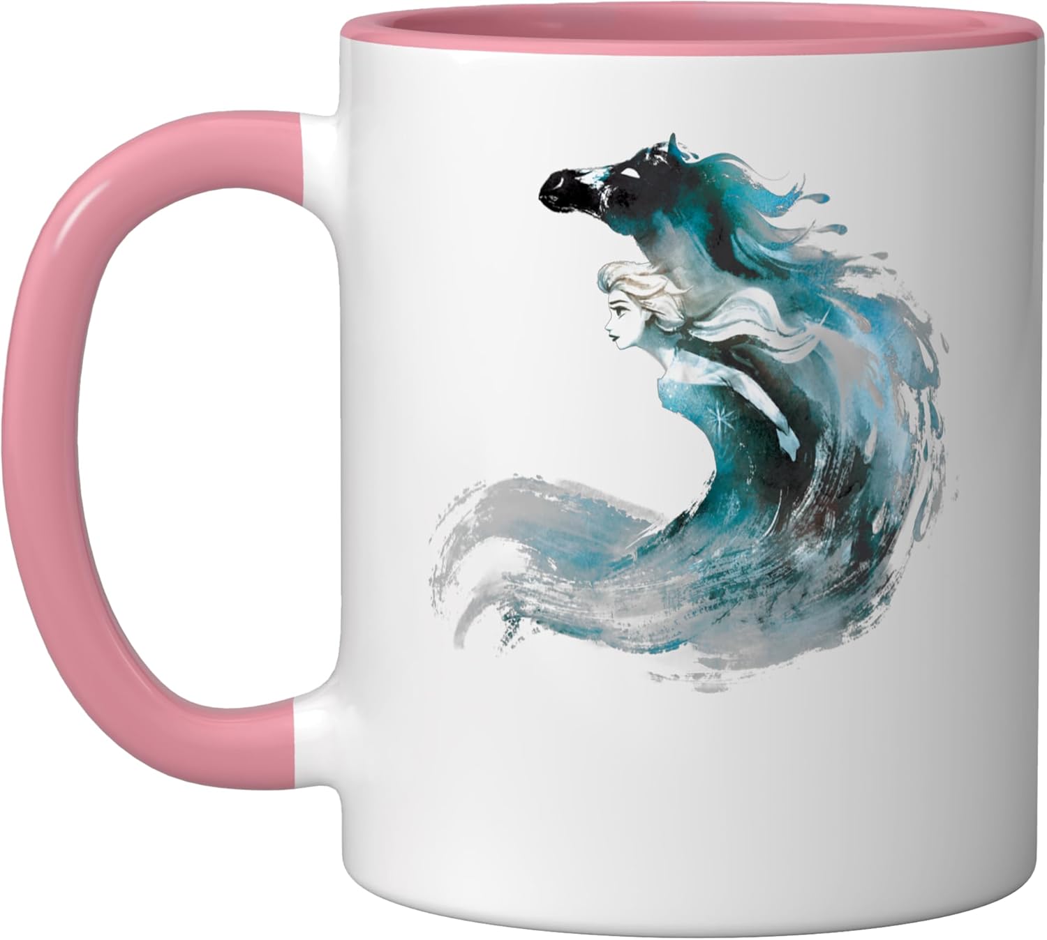 Amazon.com | Disney Frozen 2 Elsa and The Nokk Ceramic Mug, Pink/White ...