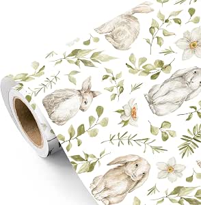 Amazon.com: WRAPAHOLIC Bunny Easter Wrapping Paper Roll - 17 Inch x 16. ...