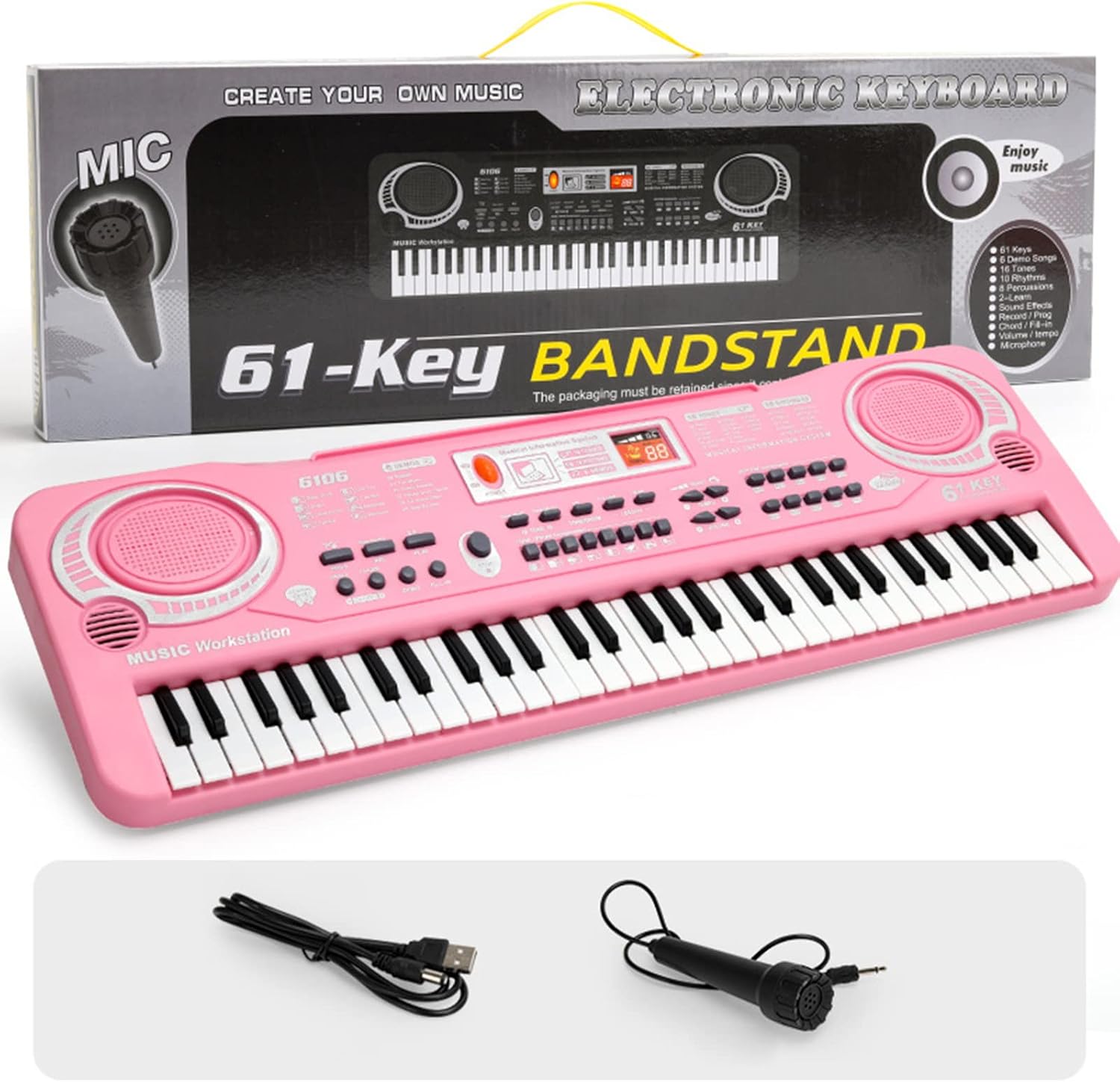 61 Keys Electronic Keyboard Digital Piano, Piano Keyboard with ...