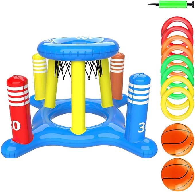 Inflatable Pool Basketball Hoop - Swimming Float Game, Inflatable ...