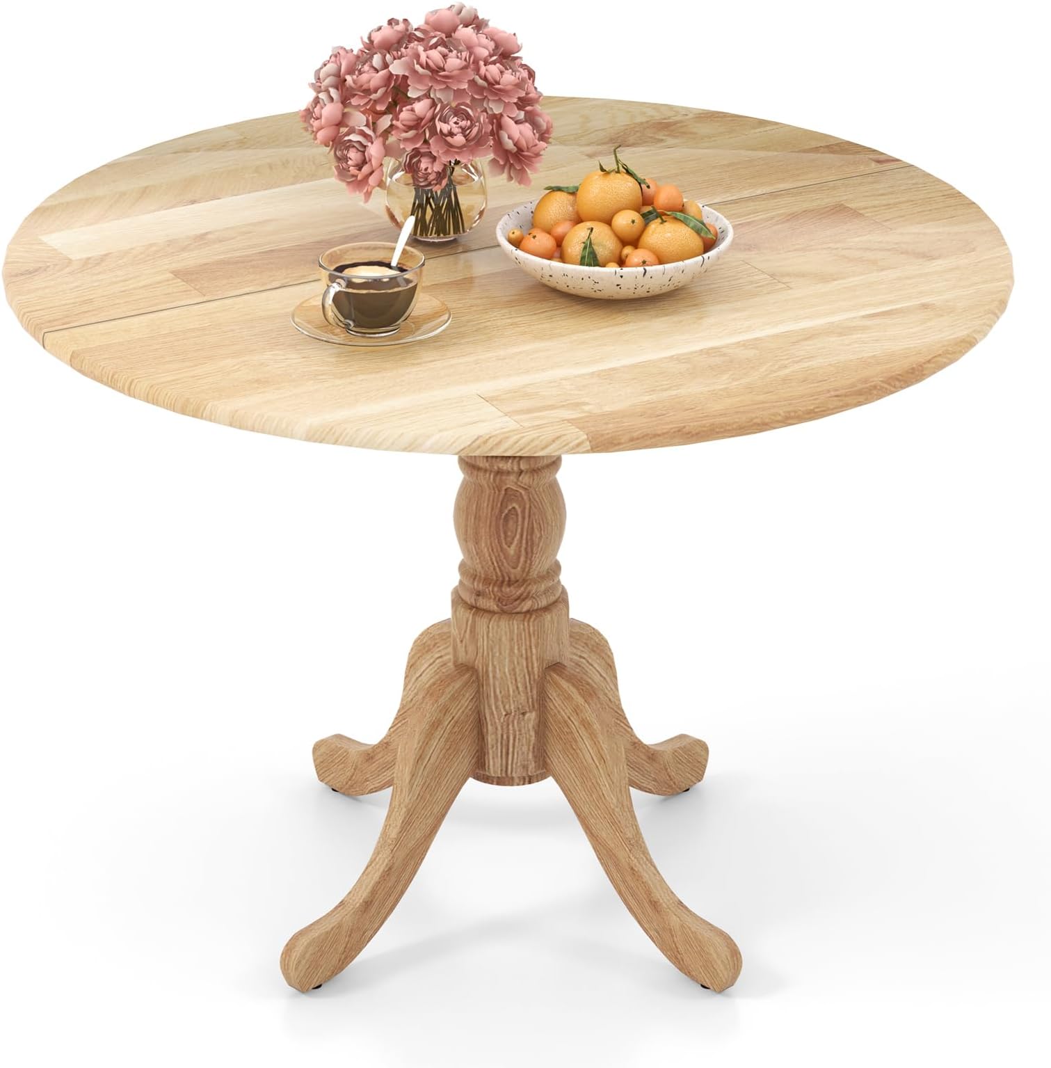 Amazon.com: Giantex 39-Inches Round Dining Table for 4, Rubber Wood ...