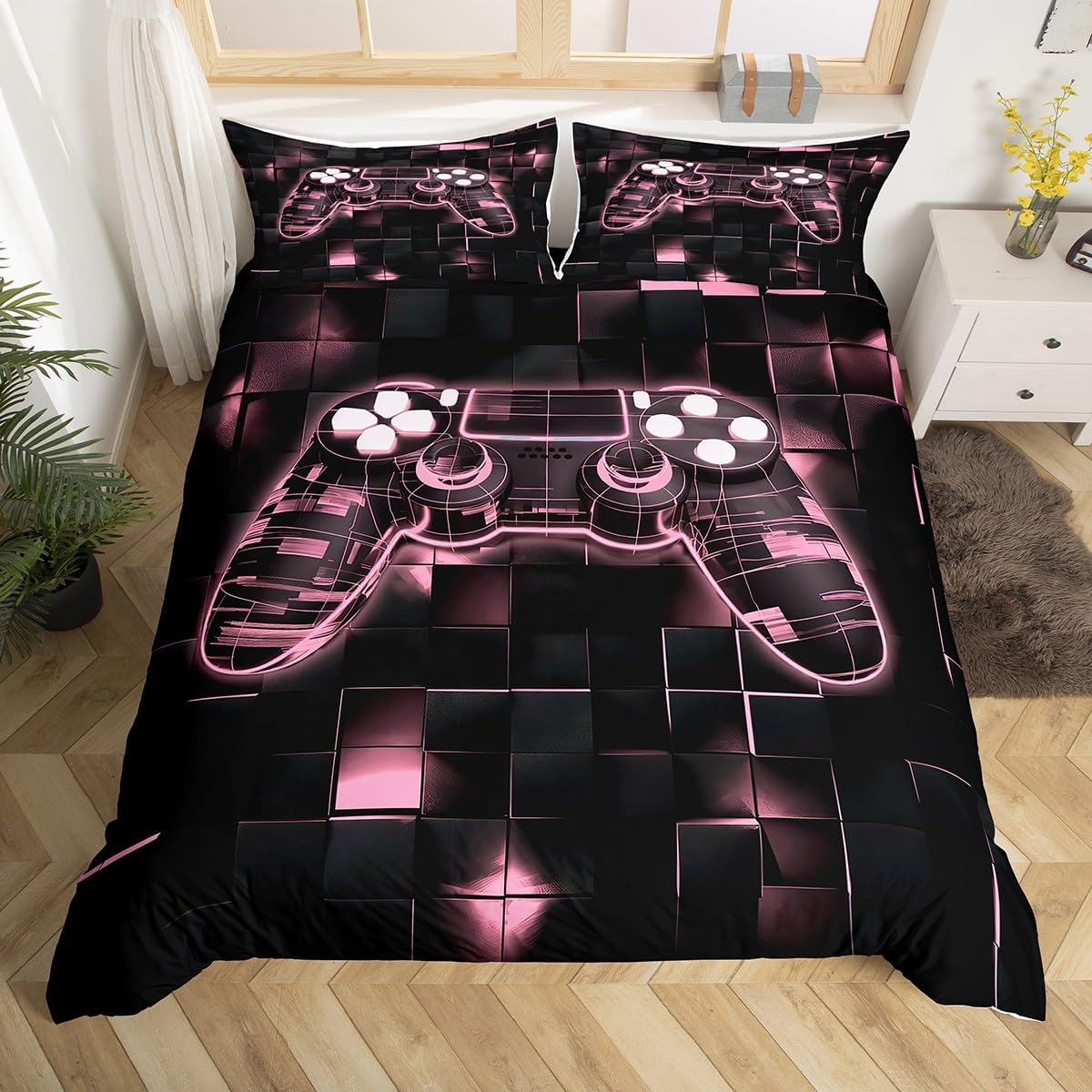 Homewish Gaming Duvet Cover 200 x 200 cm with 2 Pillowcases, Gamer ...