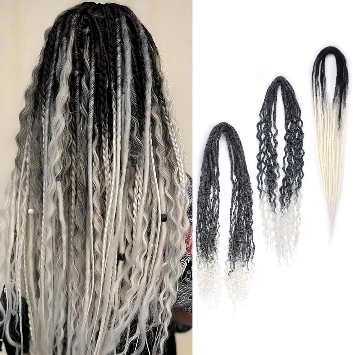 Amazon.com : FANCEE DE Dreadlock Extensions Full Set Blonde Synthetic ...