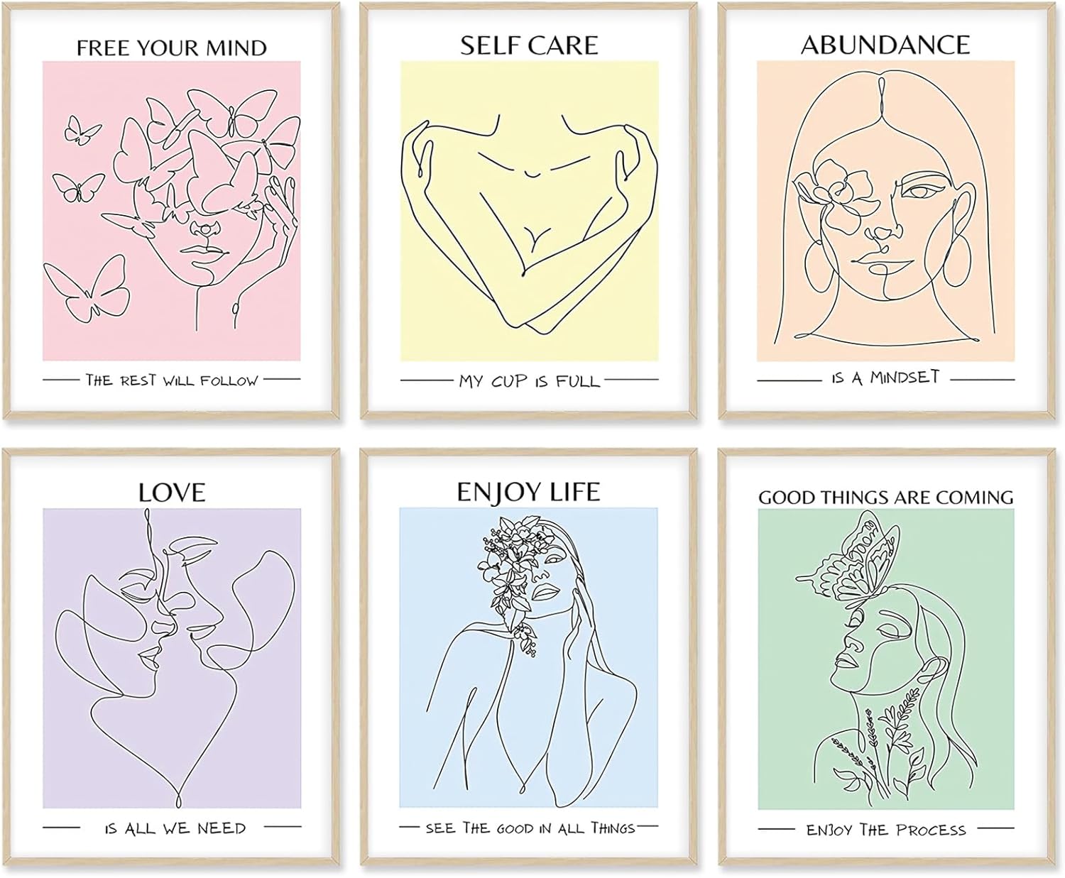 Amazon.com: Cute Room Decor Aesthetic Pastel Poster Wall Art for Women ...