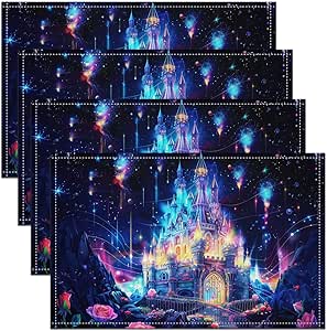 Amazon.com: Fairy Tale Castle Place Mats Dreamy Garden Pink Rose ...