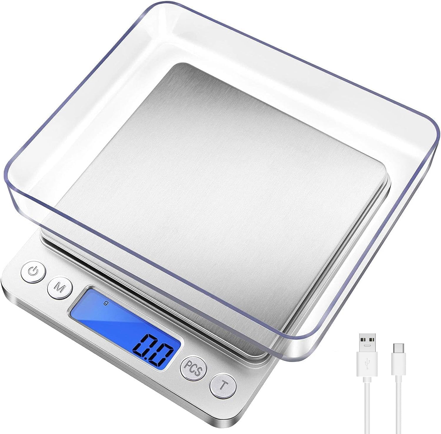 Cevadama USB Rechargeable Baking Digital Scales 10kg/1g, Kitchen Scale ...