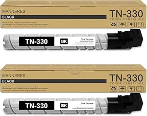 Amazon.com: MANNERES 2-Pack TN330 Black Toner Cartridge AC7A030 : Compatible TN-330 Black Toner ...