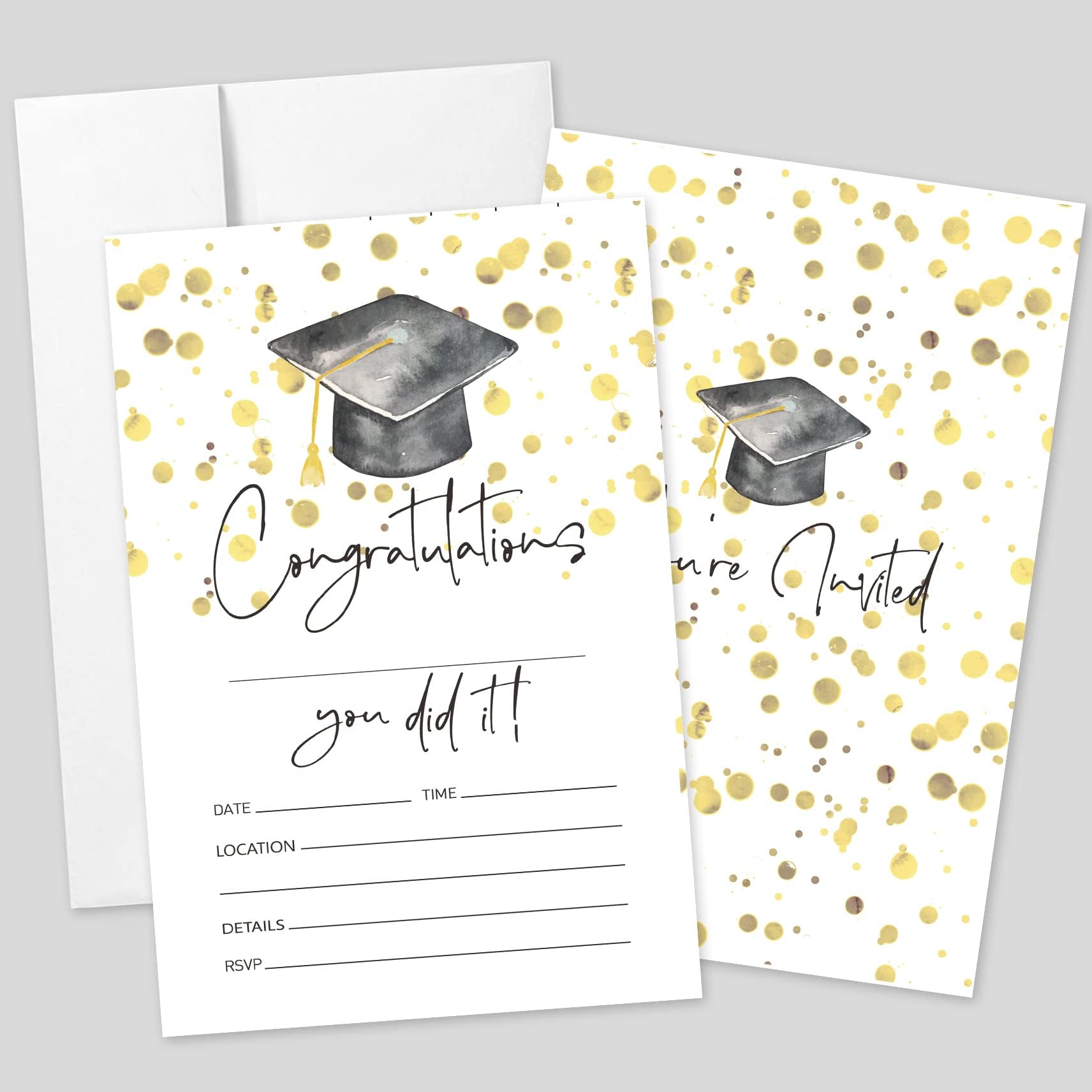Amazon.com: 20 Sets You Did It Graduation Party Invitations With ...