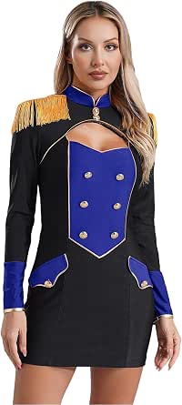 Amazon.com: HULIJA Women's Circus Ringleader Costume Sexy Fringe ...