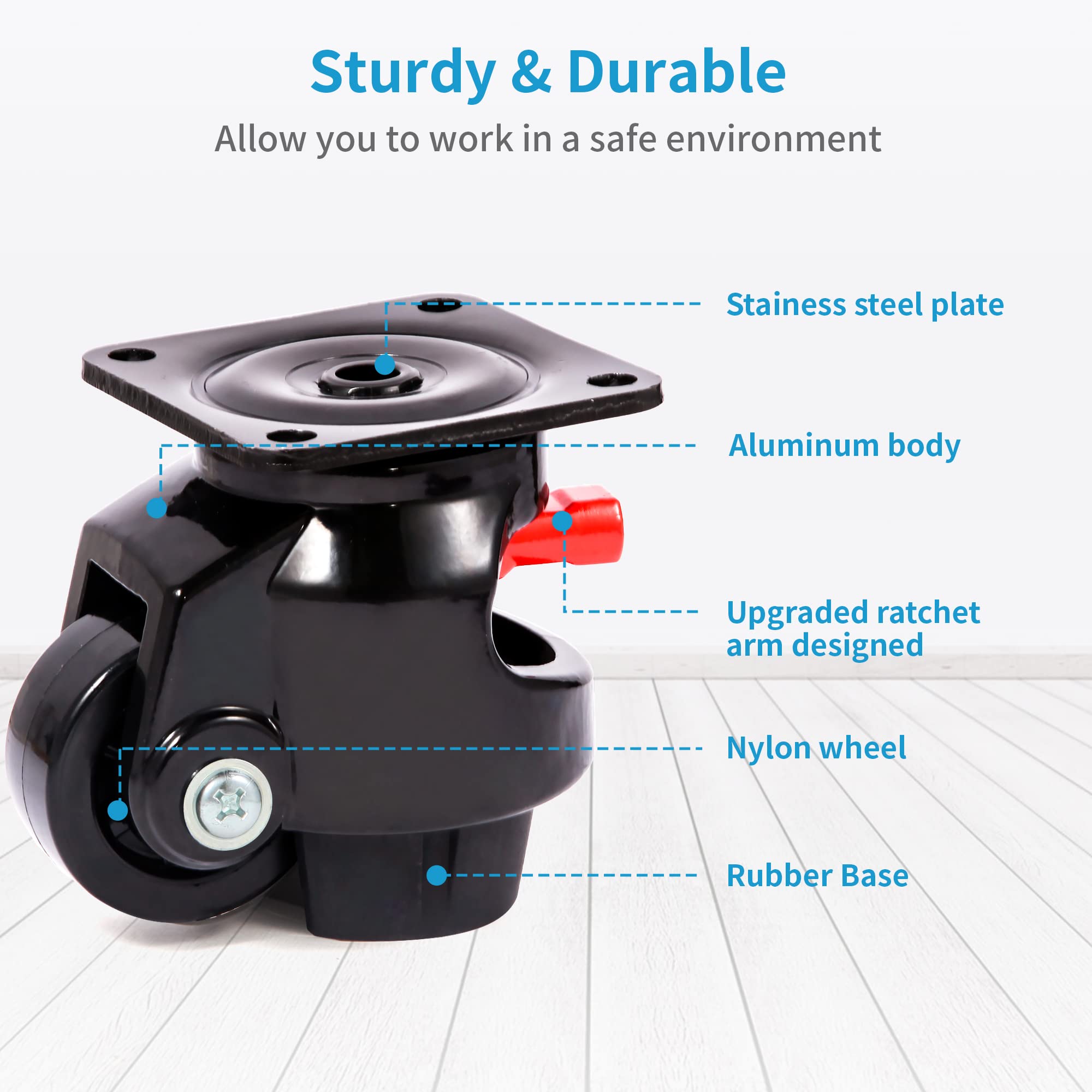 Snapklik.com : Nefish Leveling Casters Set Of 4 Heavy Duty 80F ...