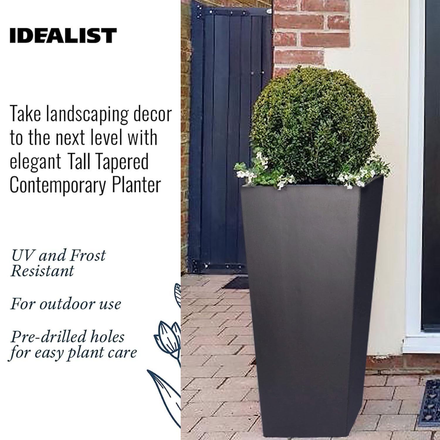 Contemporary Tapered Planters Modern Fiberstone Tapered Planter