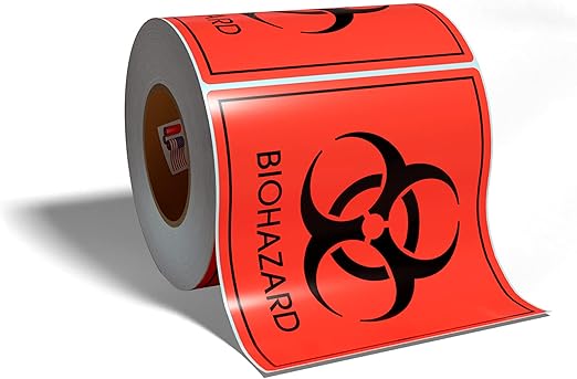 Amazon.com: Biohazard Warning Labels 4" X 4" Inch, Weatherproof Vinyl ...