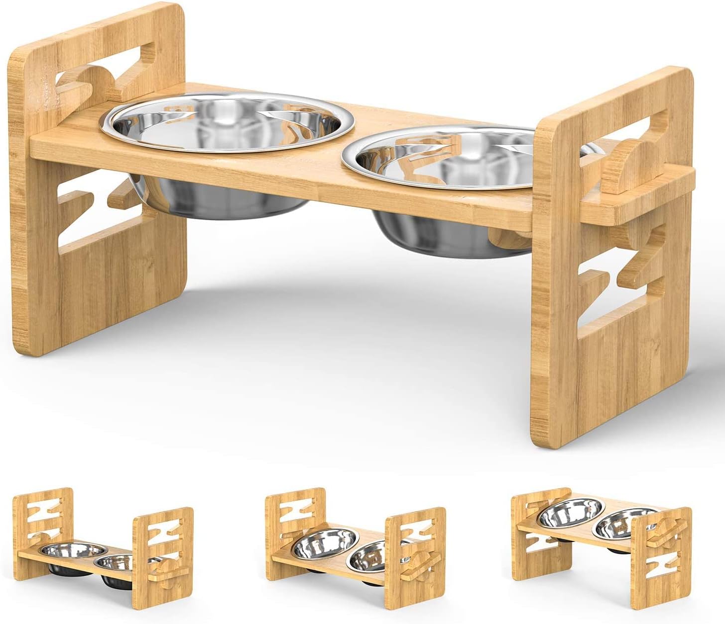 Pet Supplies : Elevated Dog Bowl Stand, Tilted Adjustable Raised Pet ...