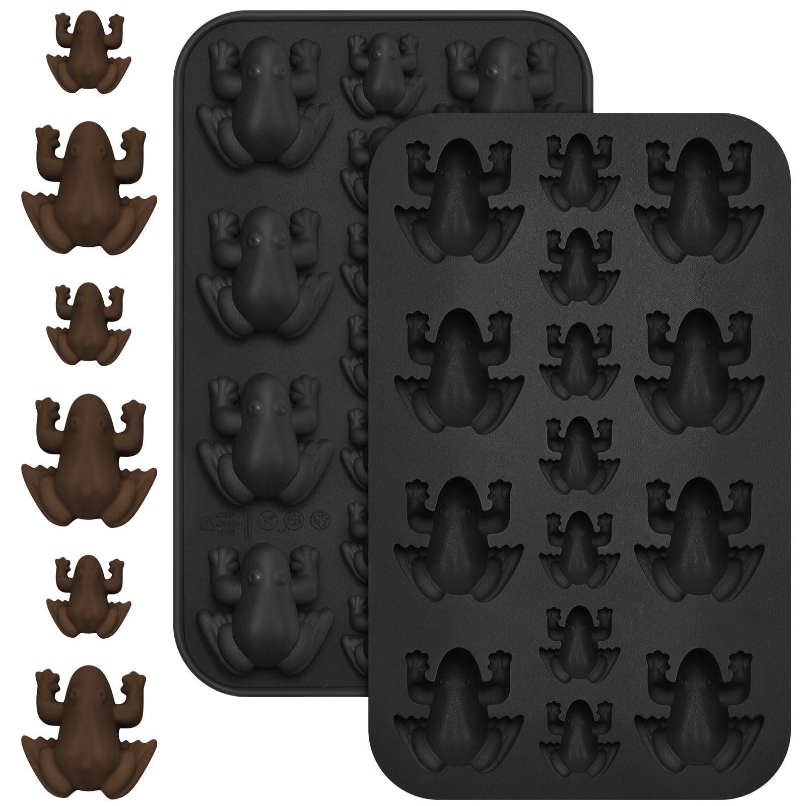 Amazon.com: Tessco 2 Pieces Silicone Frog Chocolate Mold Halloween ...