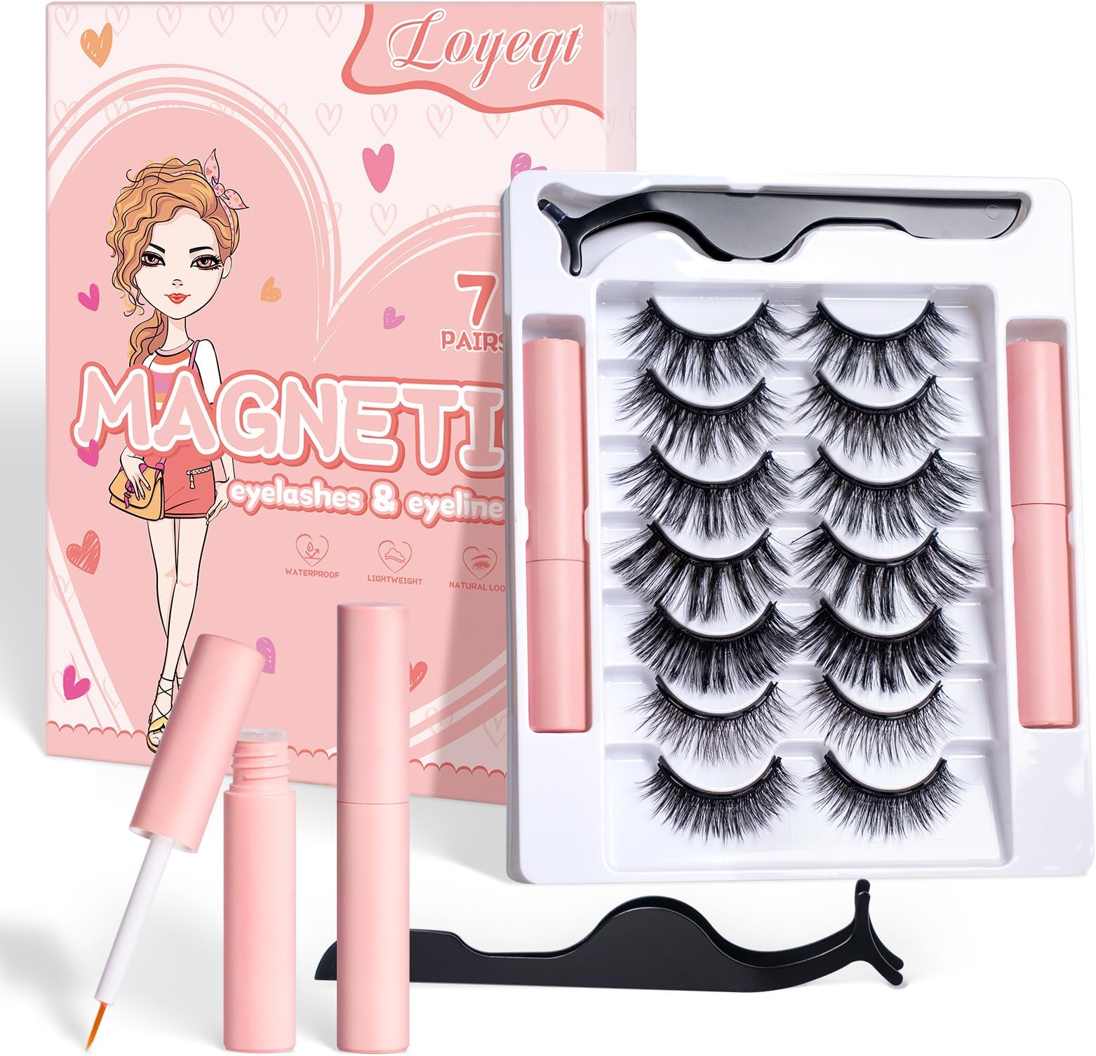 Amazon.com: Alcastar Magnetic Eyelashes with Eyeliner Kit, Reusable ...