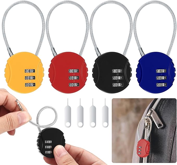 4 Pcs Combination Padlocks, Small Padlock with Combination, Keyless ...