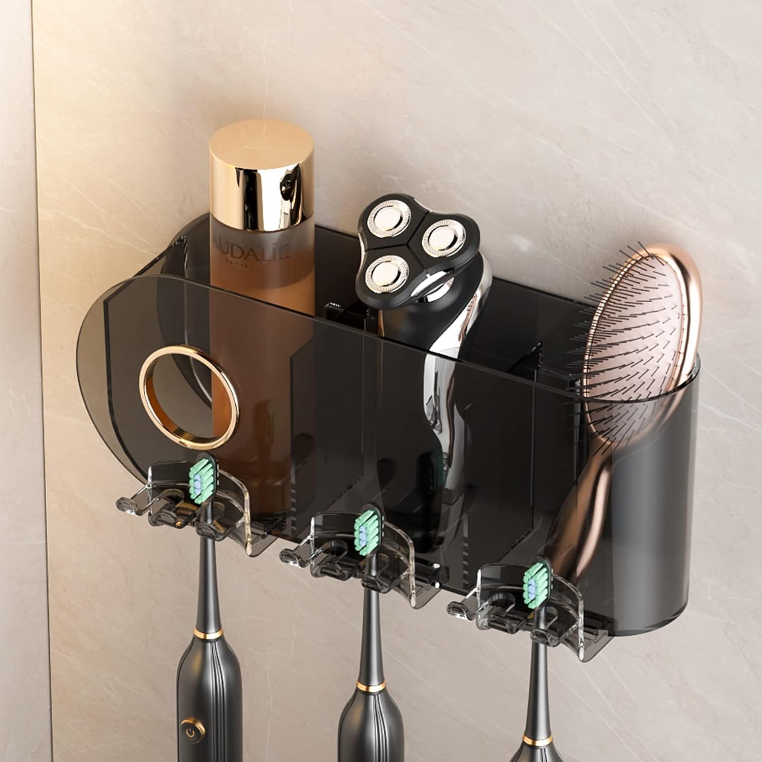 Amazon.com: Vowupt Wall Mounted Toothbrush Holders for Bathroom,3 Cups ...
