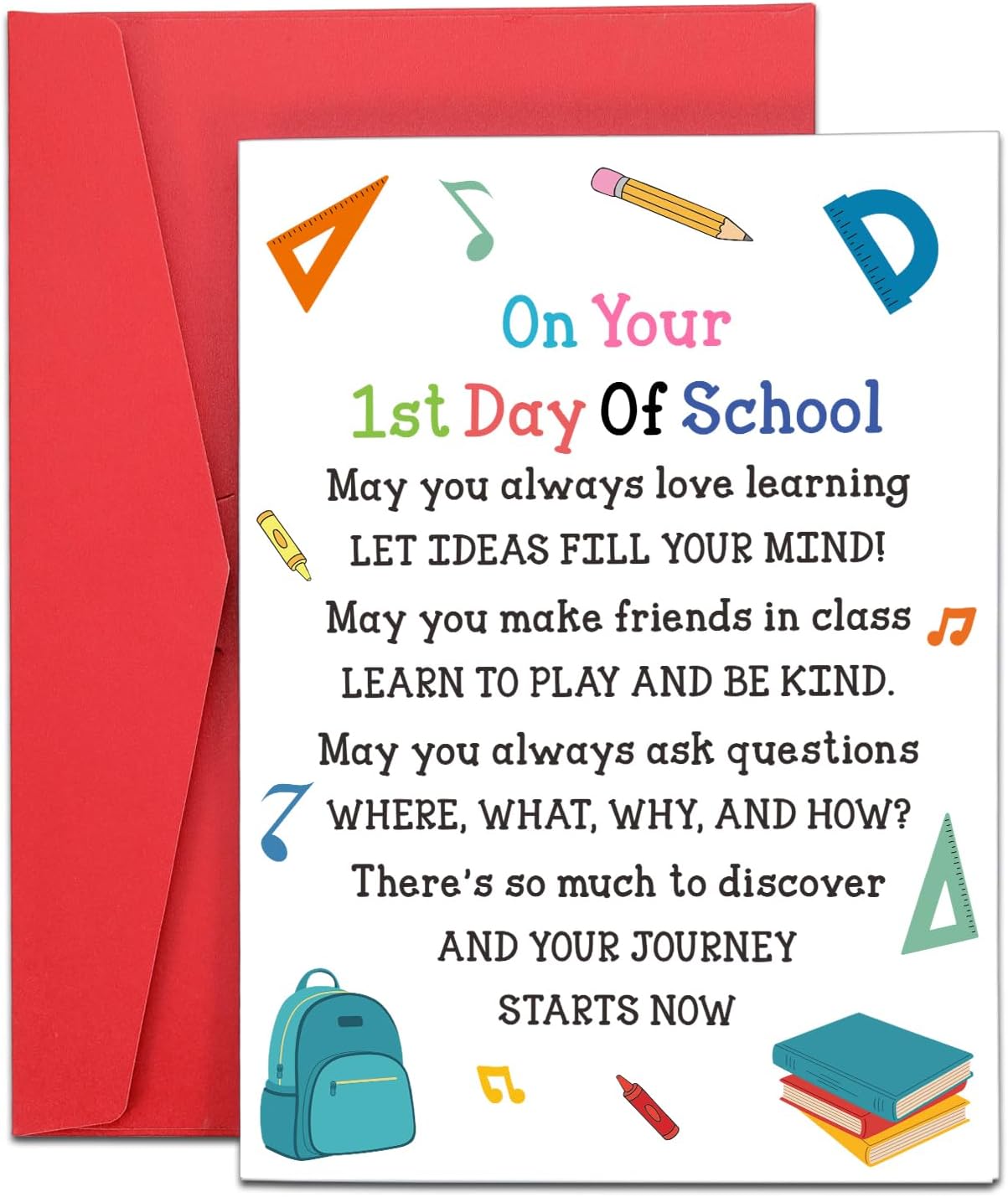 Amazon.com : Huxters Good Luck Card for Children First Day at School ...