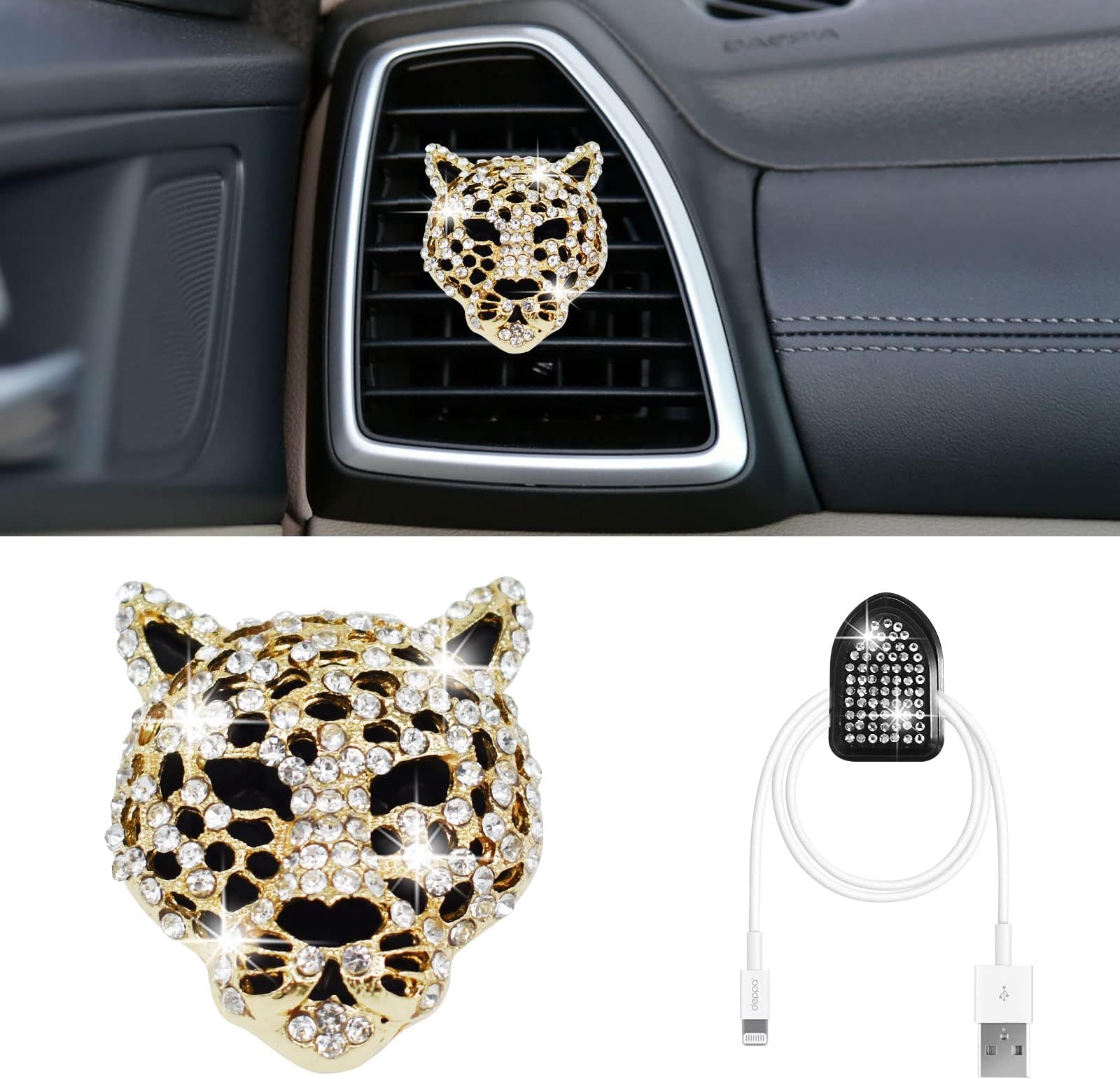 Amazon.com: 2pcs cute Car trim Gold Elephant vent clips Air Conditioner ...