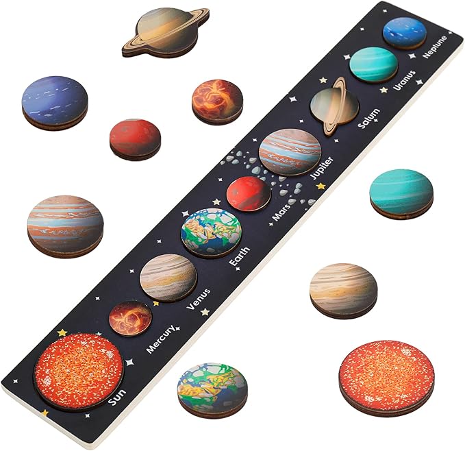 Amazon.com: Zeoddler Solar System Puzzle for Kids 3-6, Wooden Space ...