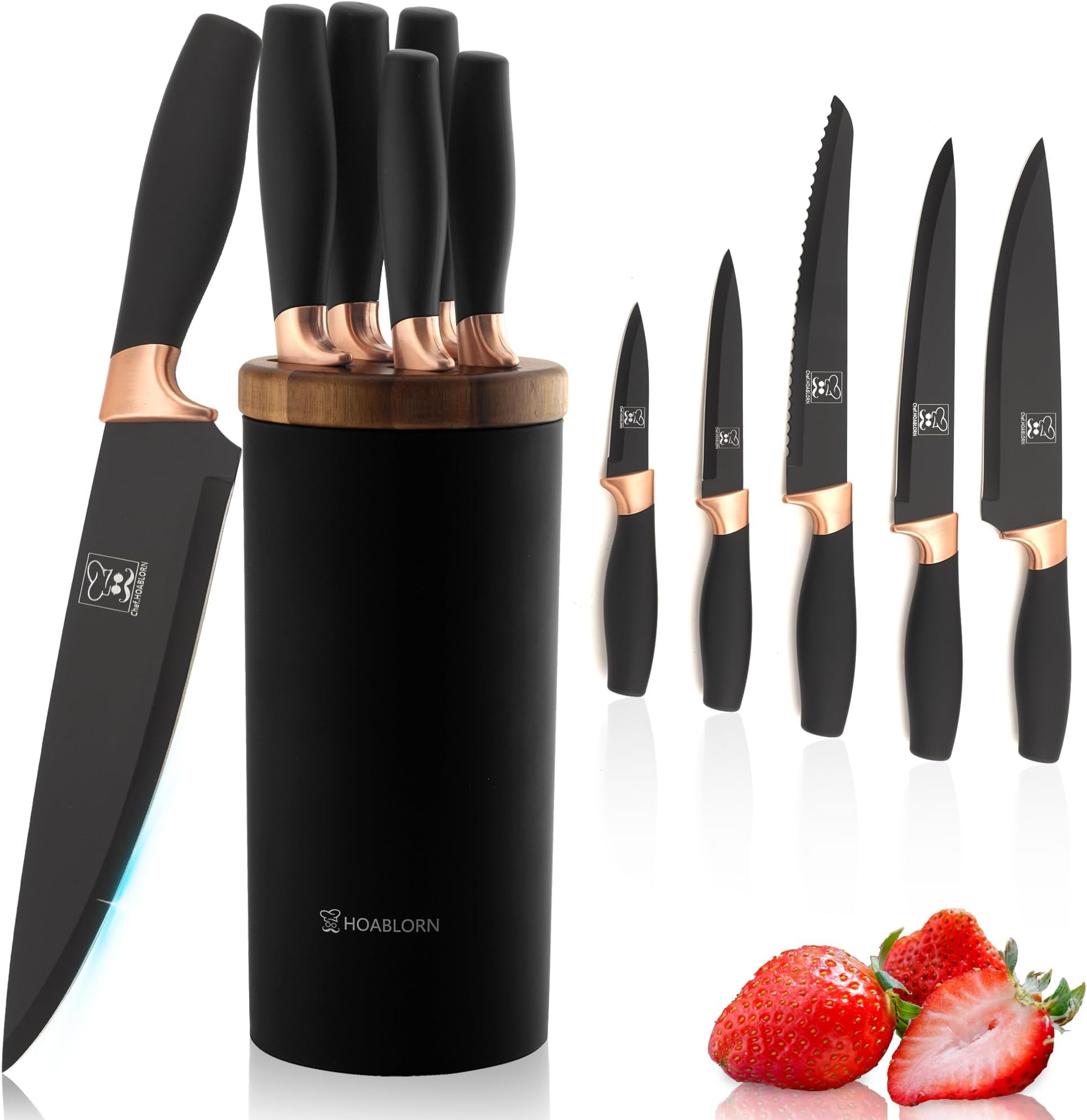 Amazon.com: FTNESGYM Kitchen Knife Set, 6-Piece Khaki Cooking Knife Set ...