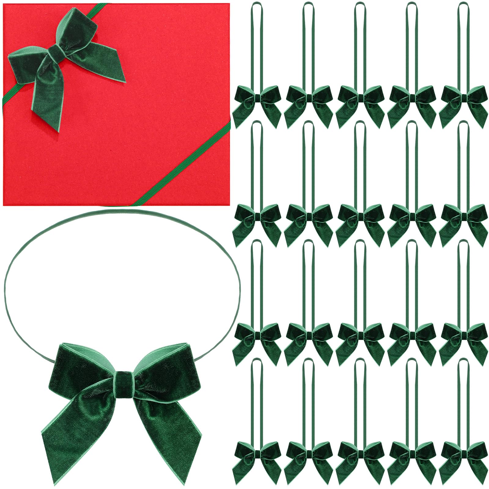 Amazon.com: Thiccywoov 48 Pcs 8 Inch Velvet Christmas Bows for Gift ...