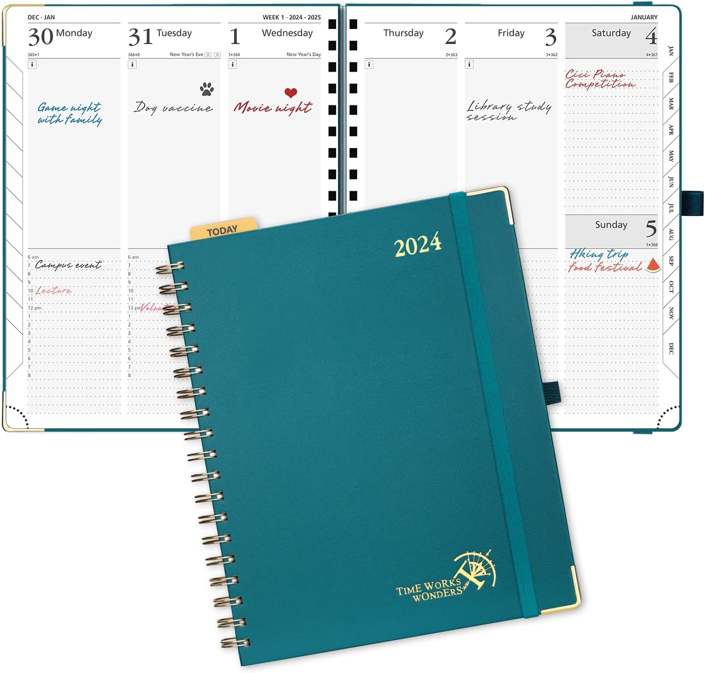 Amazon.com : POPRUN 2024 Planner Daily Weekly and Monthly 10'' x 8 ...