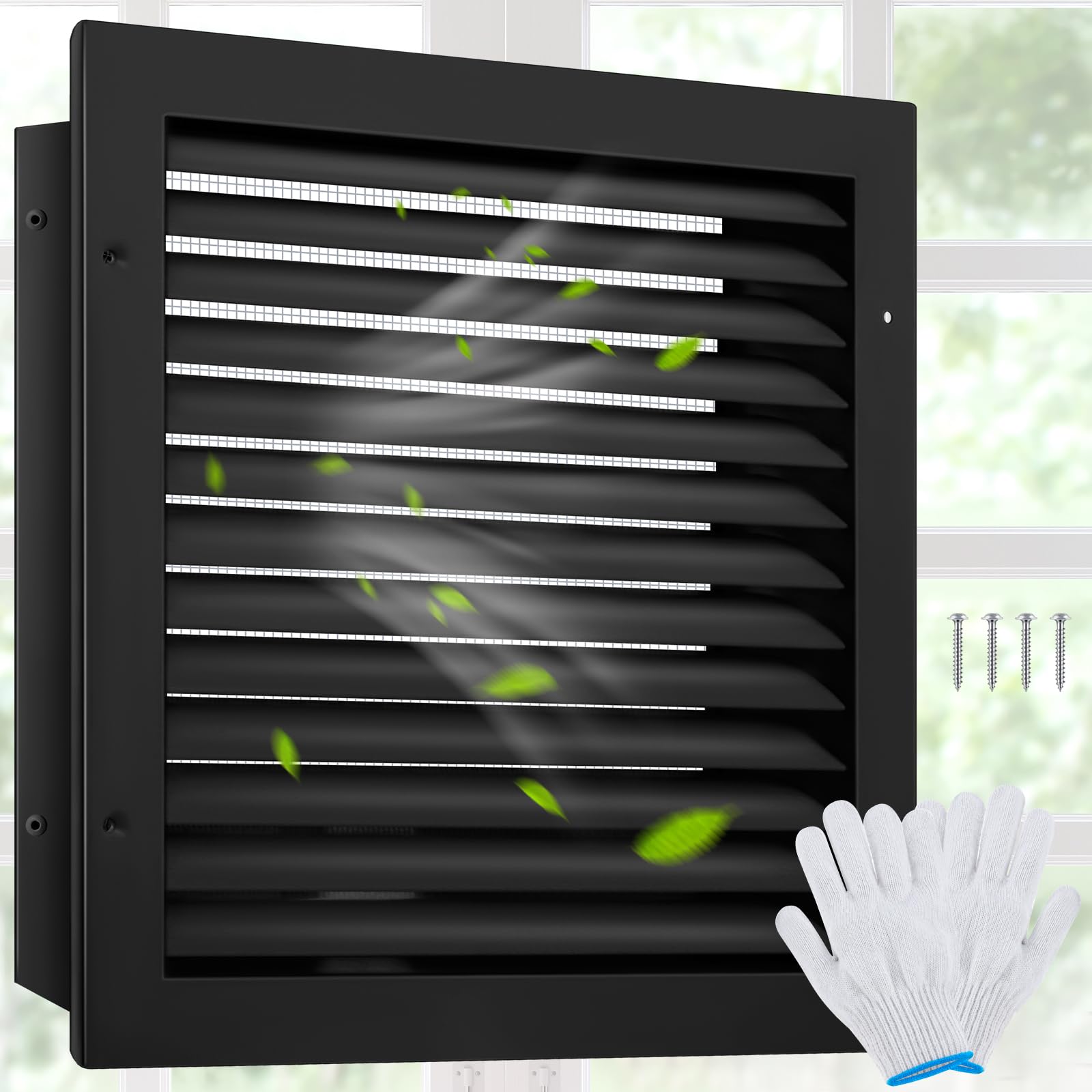 Hicarer 12 X 12 Black Aluminum Gable Vent With Screen | Desertcart INDIA