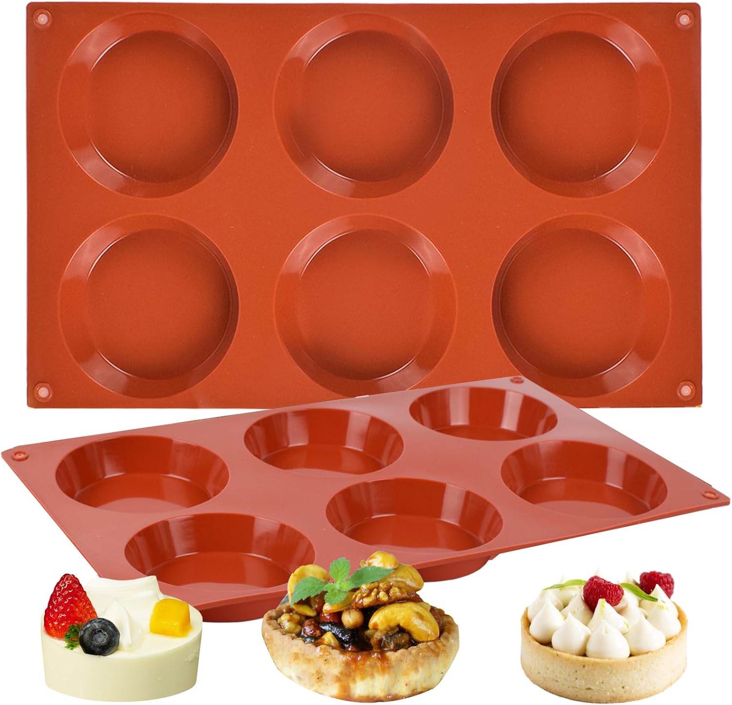 Amazon.com: Goensjt 2 Pack Silicone Muffin Top Pans for Baking/Non ...