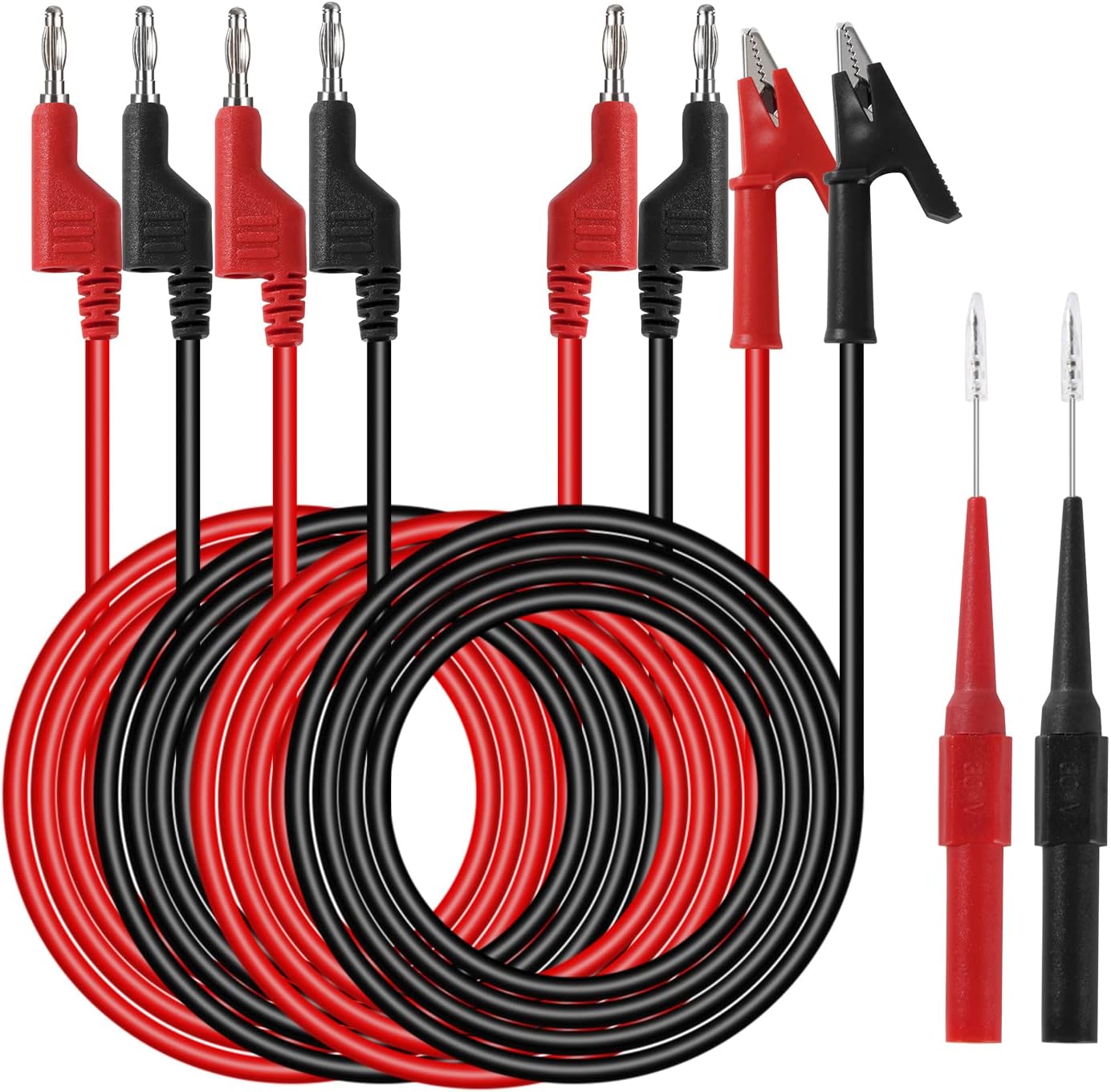 DollaTek 2Pcs P1041 4mm banana plug to banana plug multimeter test ...